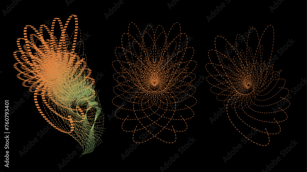 The vector dotted spiral vortex graphic is a visually interesting and ...