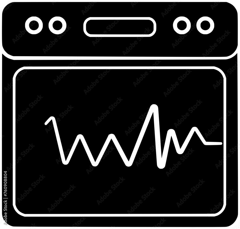 seismic illustration seismograph silhouette richter logo wave icon ...