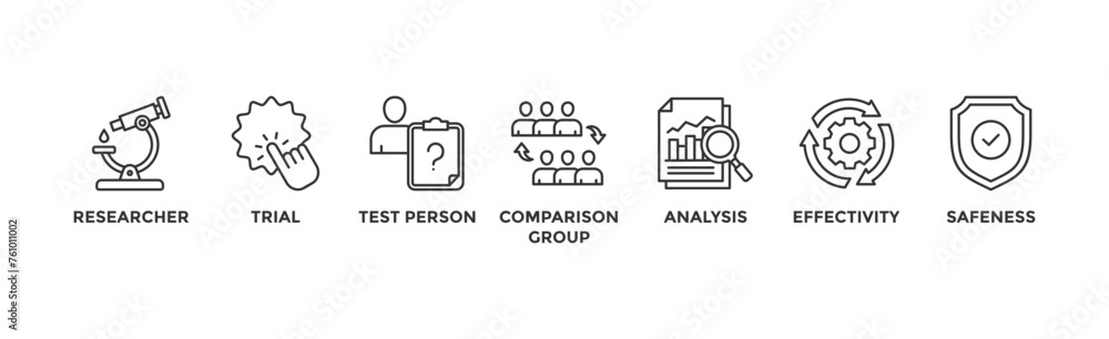 Clinical study banner web icon vector illustration concept for clinical ...