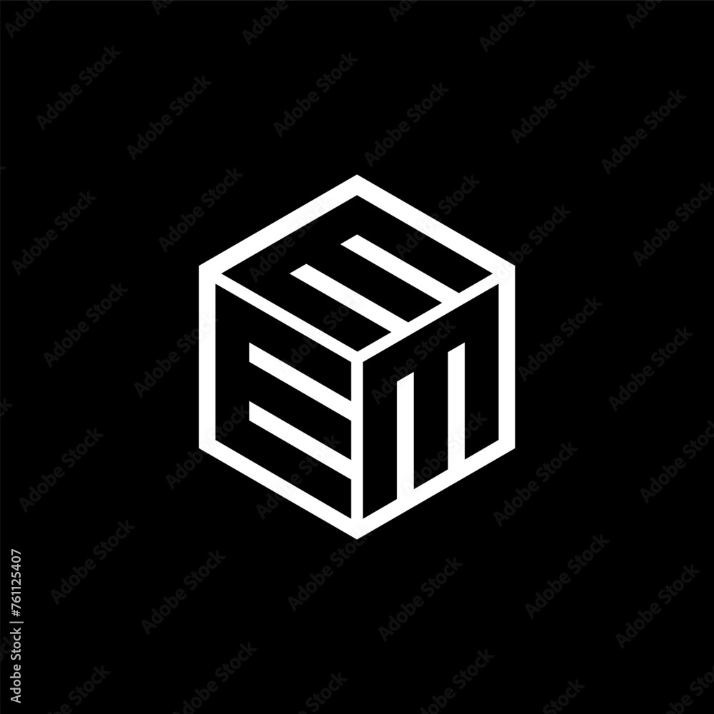 EMM letter logo design in illustration. Vector logo, calligraphy ...