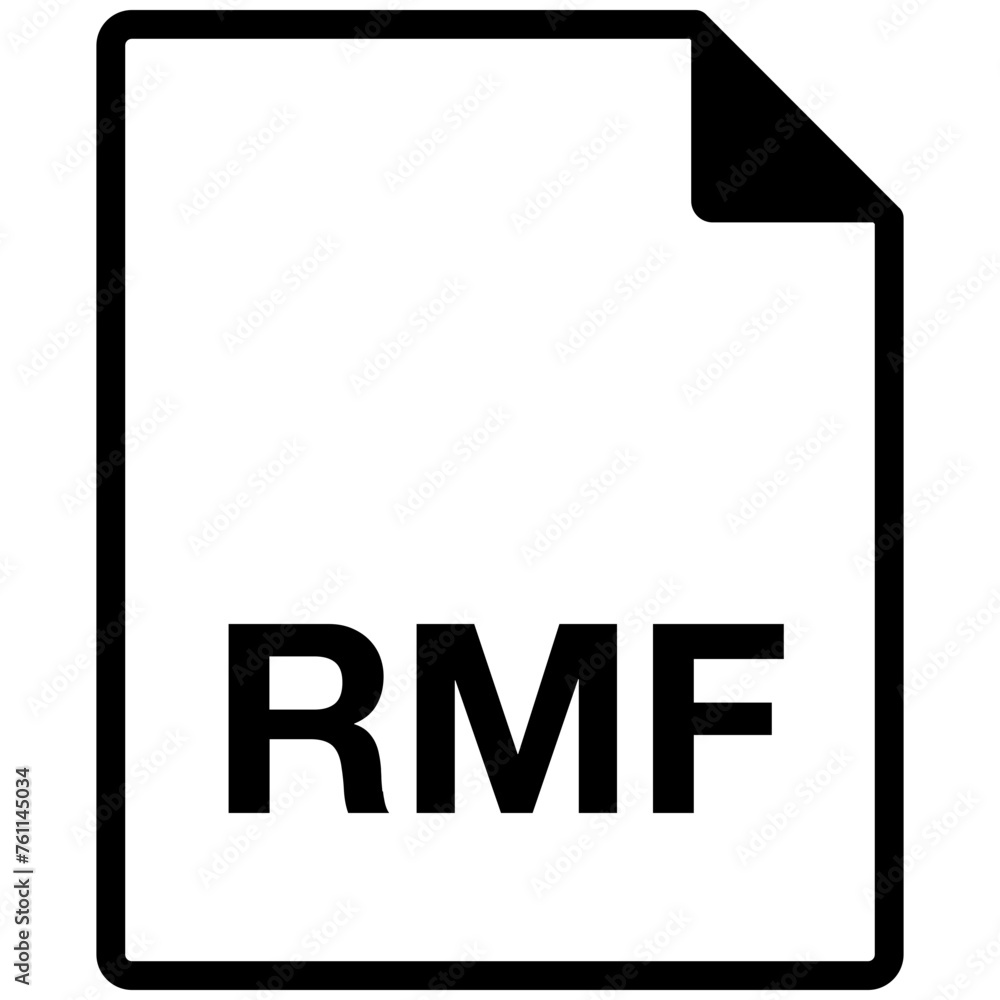 Single black rmf file line icon, simple flat design infographic ...
