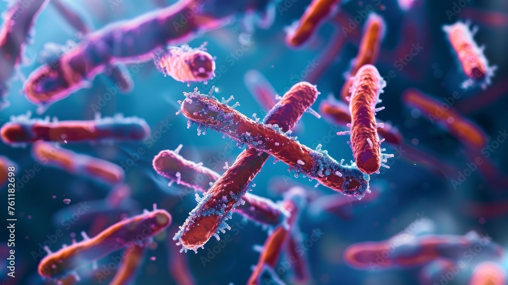 Mycobacterium tuberculosis, also known as Koch bacillus, a species of pathogenic bacteria in the ...