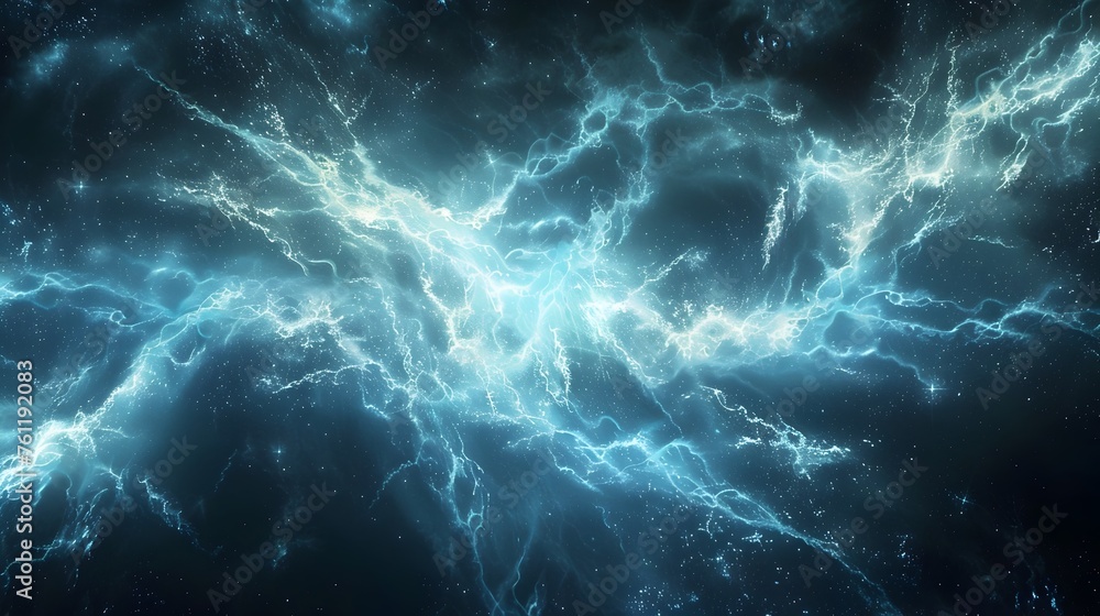 Blue Abstract Lightning Background in Interstellar Style, To provide a ...