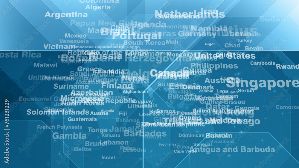 Breaking news country names and world map global discovery for travel ...