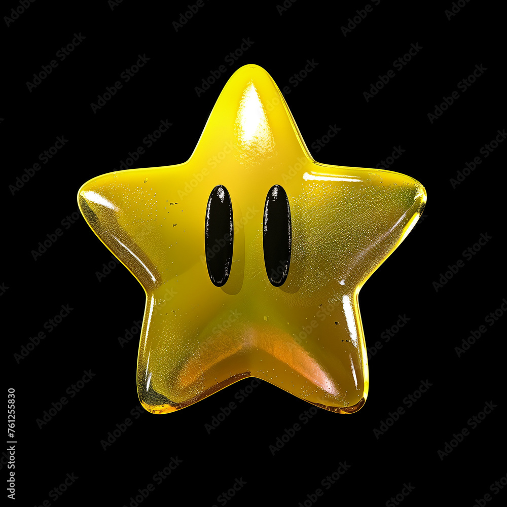 yellow star from super mario, black background Stock Illustration ...