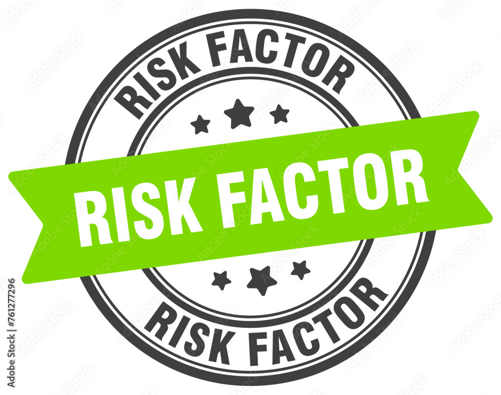 risk factor stamp. risk factor label on transparent background. round ...