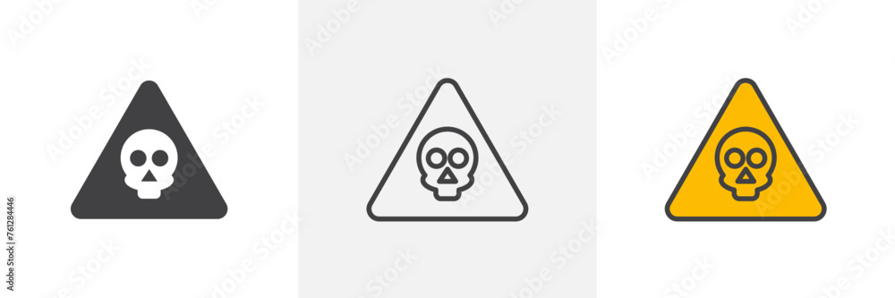Poisonous Substance Hazard Sign. Toxic Chemical Warning. Skull and ...