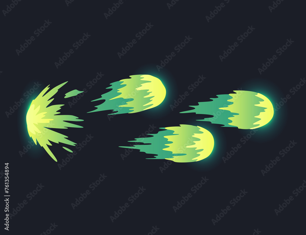 Cartoon laser gun beam. Alien combat weapon rays. Futuristic shot ...