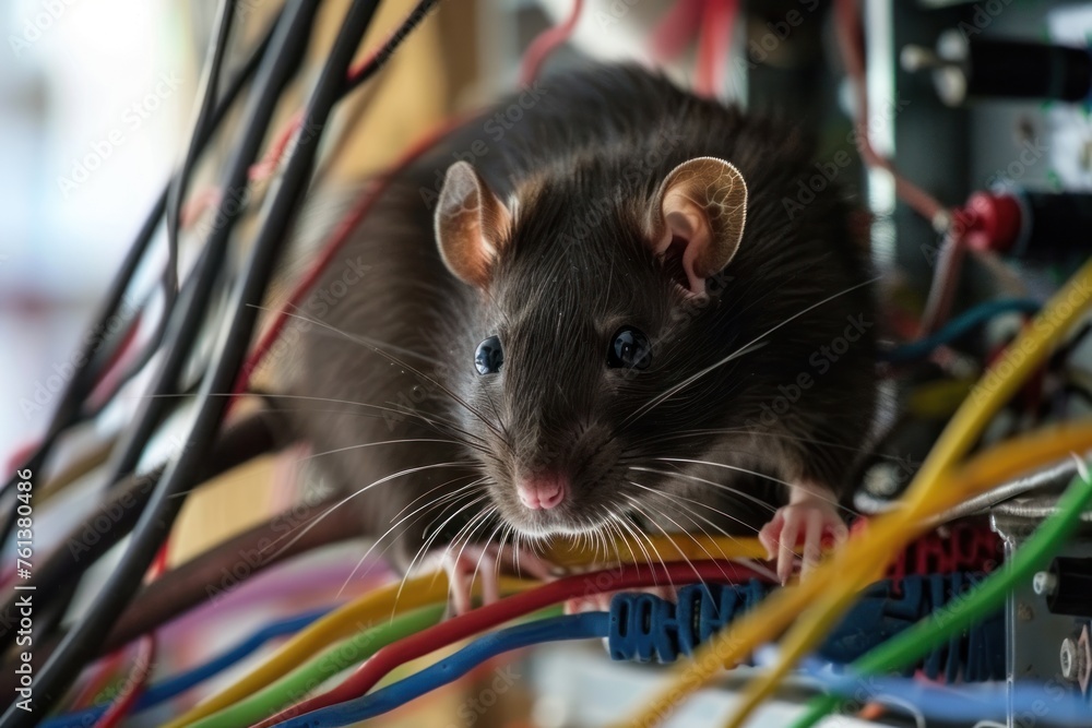 Rat,mouse Chewing on Electrical Wires Stock Illustration | Adobe Stock