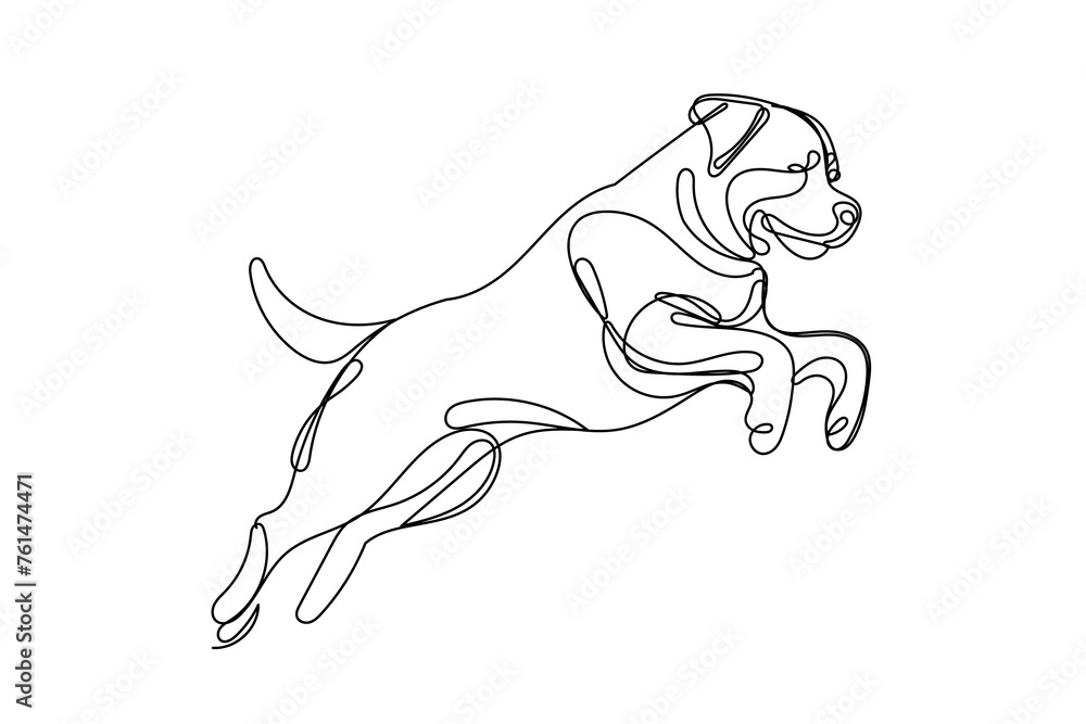 Line Art Rottweiler Dog Portrait. Black Curve Editable Line Rottweiler ...