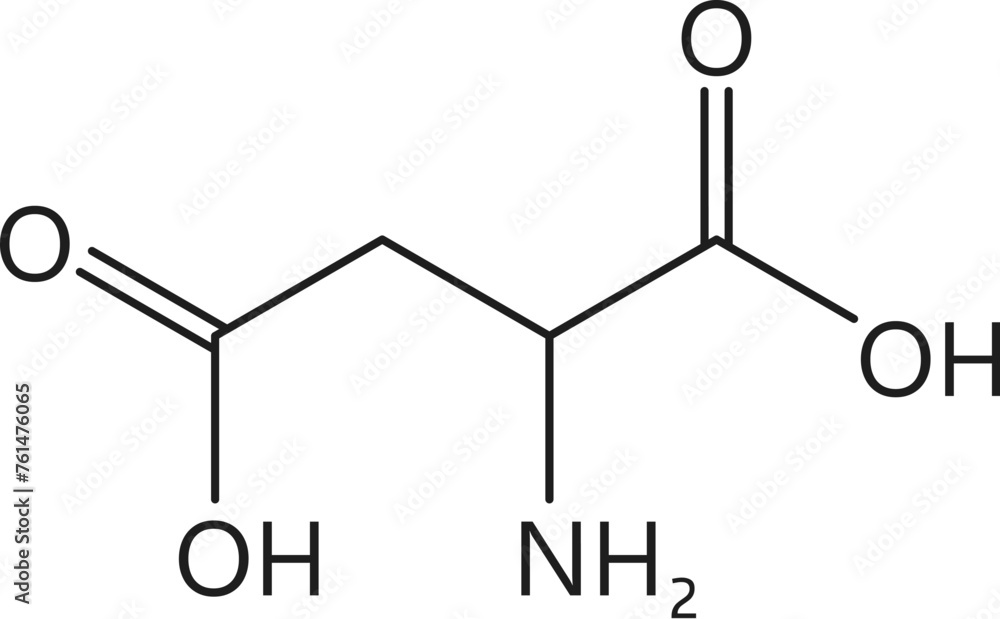Neurotransmitter, aspartic acid chemical formula and molecular ...