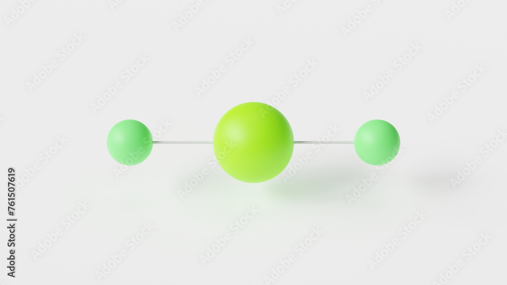 calcium chloride molecule 3d, molecular structure, ball and stick model ...