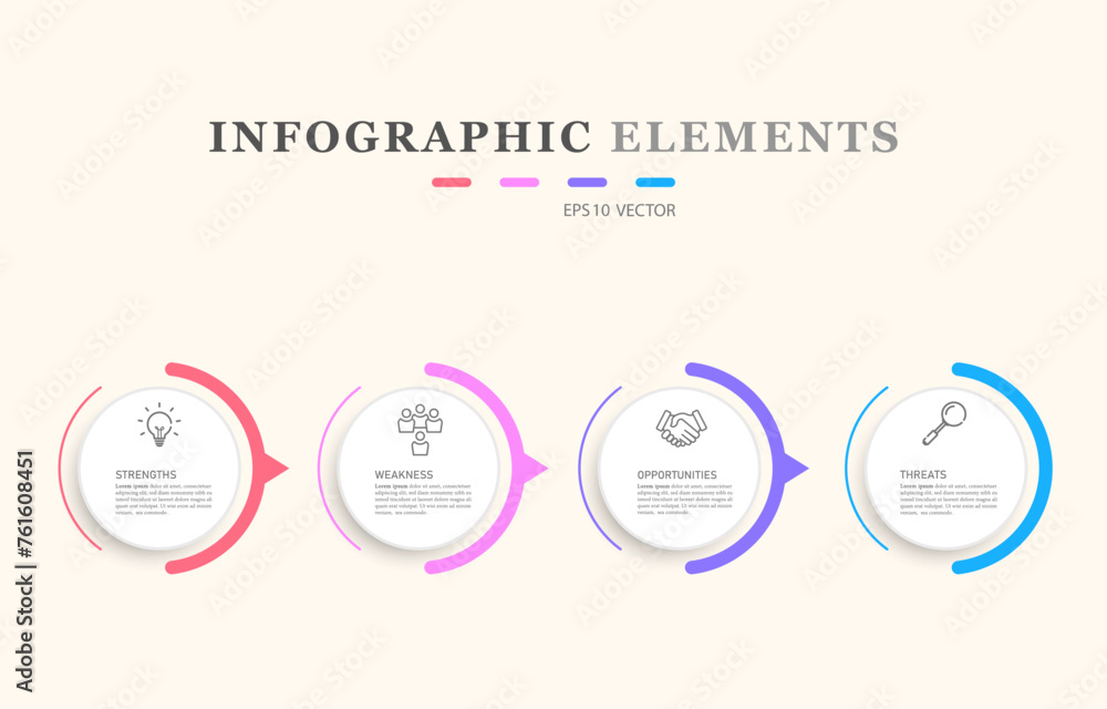 Vector infographic format with steps. For processes, presentations ...