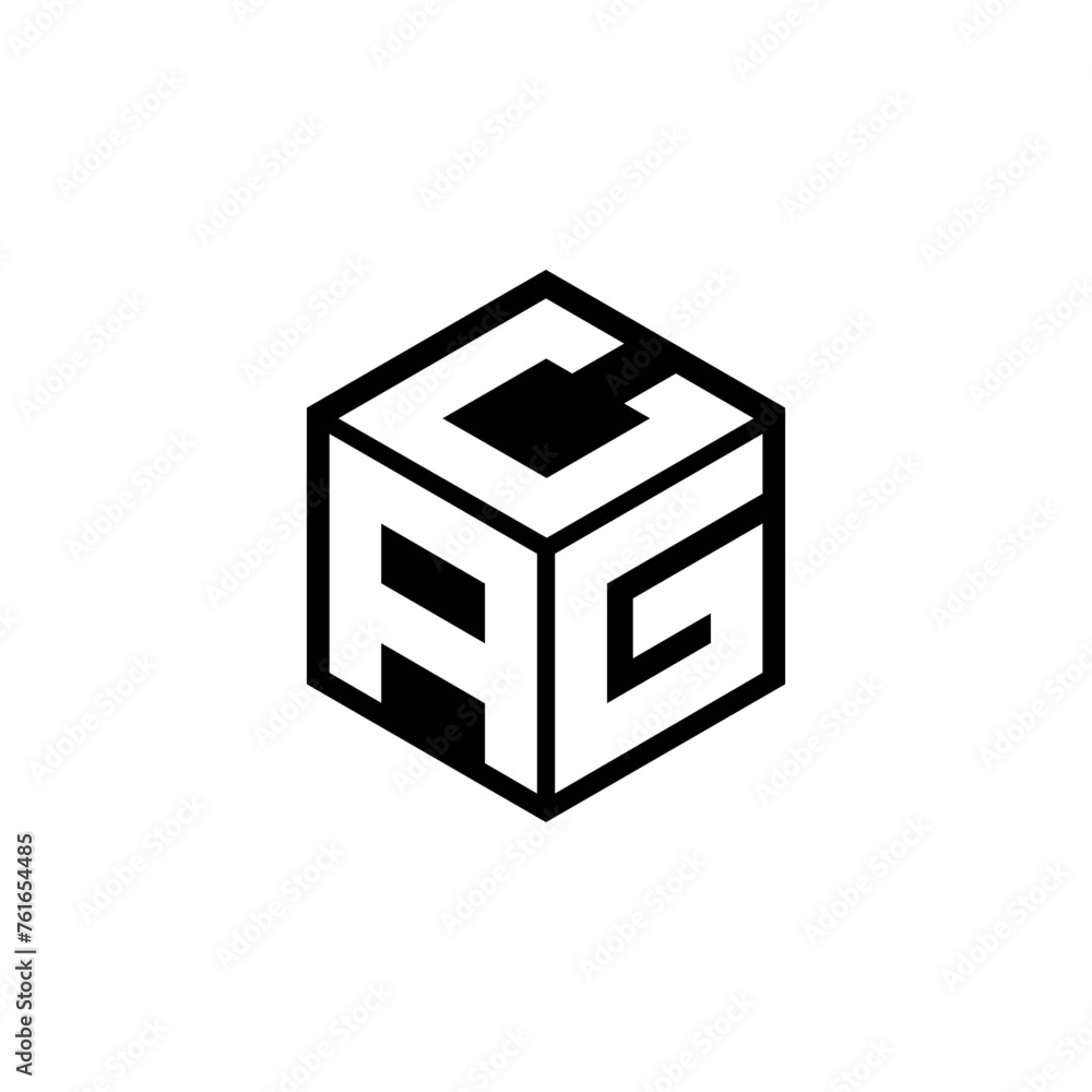 AGC letter logo design in illustration. Vector logo, calligraphy ...