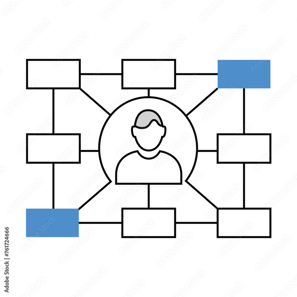Matrix Organisational Icon Illustration. Flexible Matrix Organizational ...