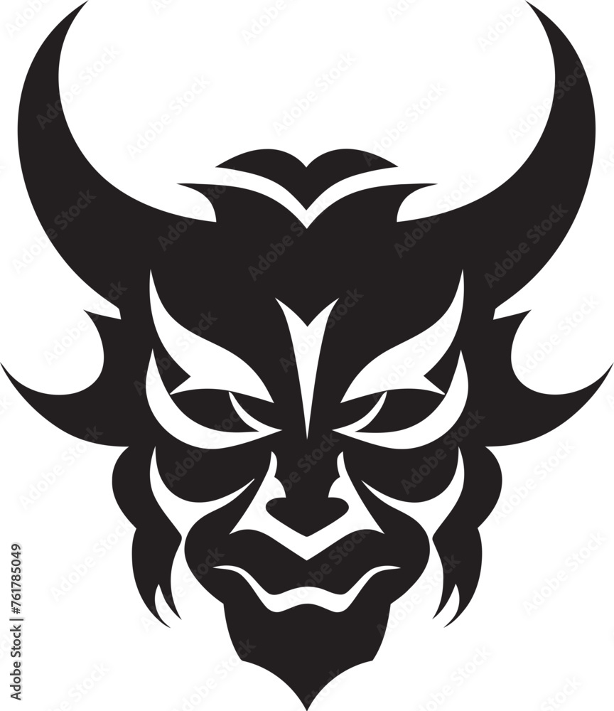 Demons Grin Hand Drawn Symbol for Terrifying Yokai Yokai Yami Vector ...