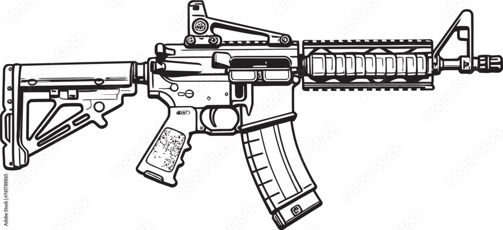 Battle Tested M16 Rifle Symbol in Black Vector Emblem Tactical ...