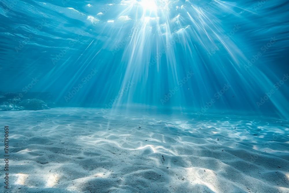 Underwater Sun Rays, Deep Water Sunlight, Under Sea Sunbeams Background ...