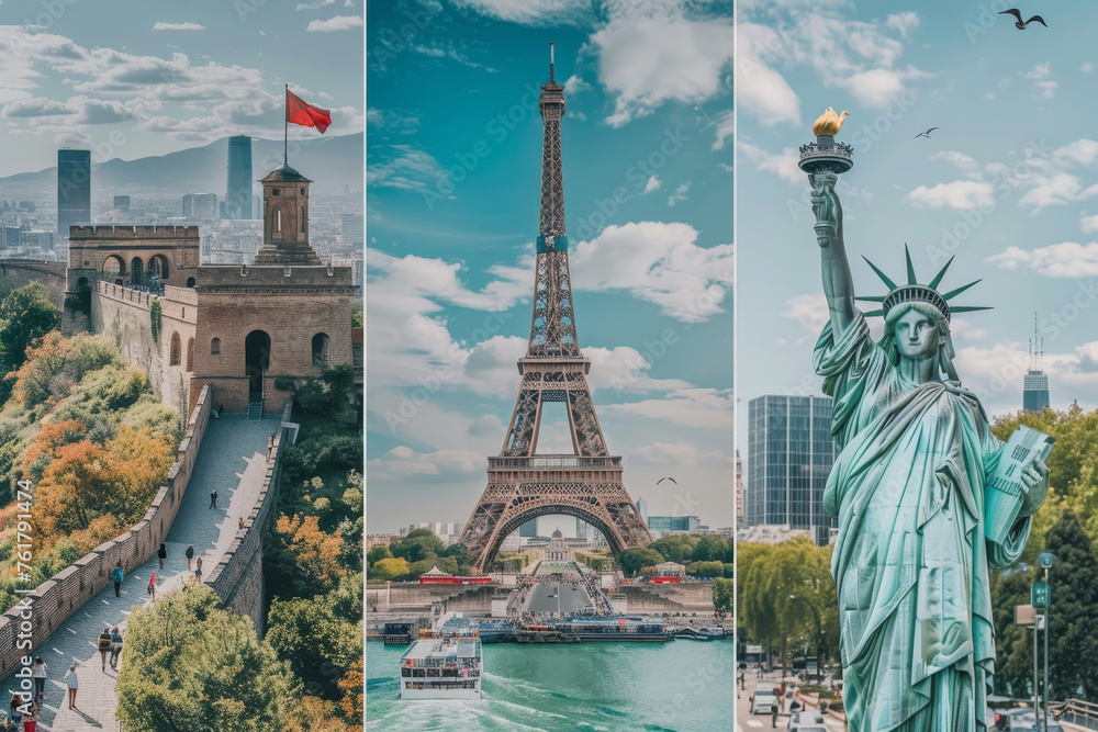 World Landmarks Collage Stock Photo | Adobe Stock