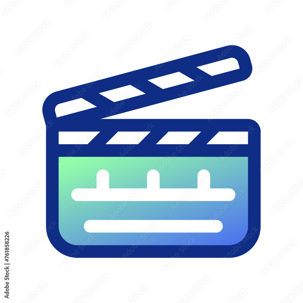Editable clapperboard, film production, action, scene vector icon ...