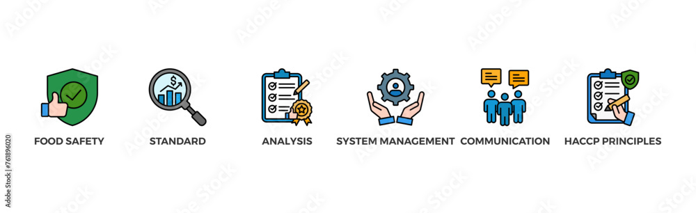 ISO 22000 banner web icon vector illustration concept for food safety ...