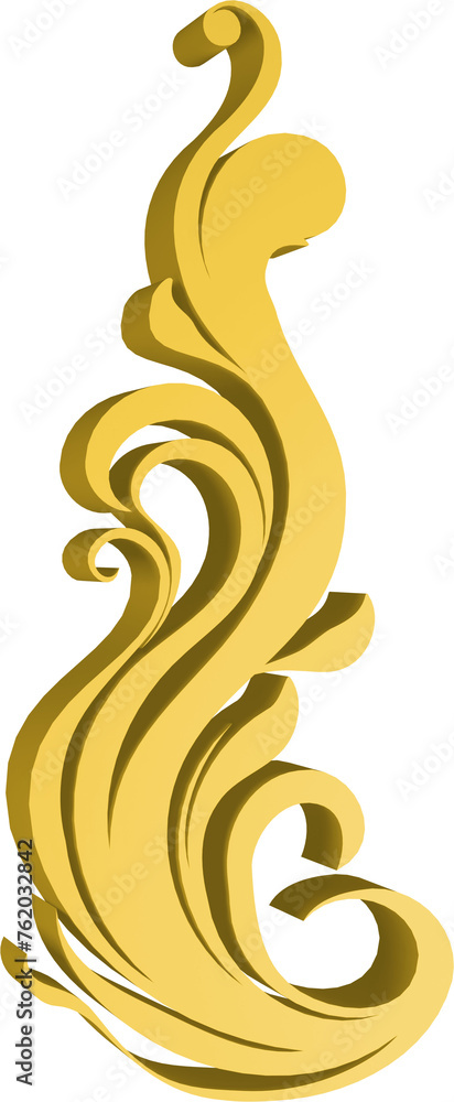 3D illustration render of abstract fire symbol of different shapes and ...