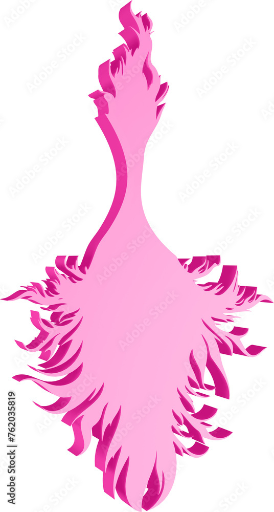 3D illustration render of abstract fire symbol of different shapes and ...