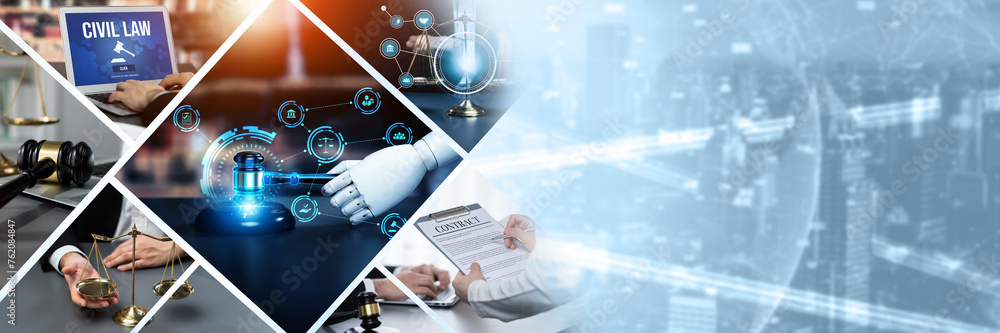 AI rules and law concept enforce to control AI artificial intelligence ...