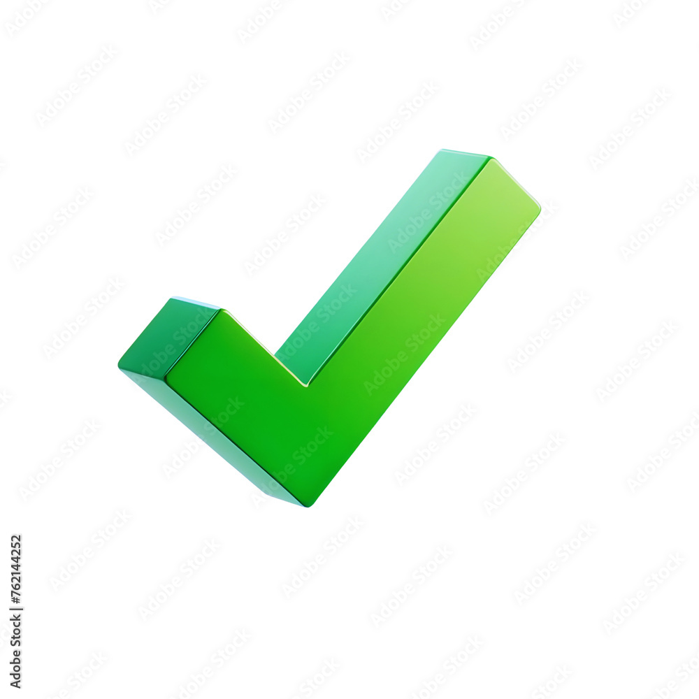 Green check mark icon. Isolated tick symbols, checklist signs, Flat and ...