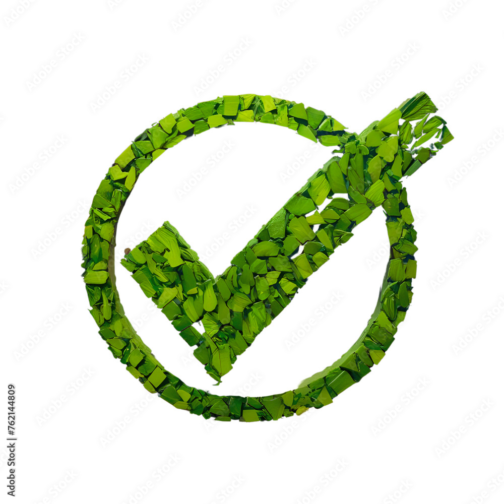 Green check mark icon. Isolated tick symbols, checklist signs, Flat and ...