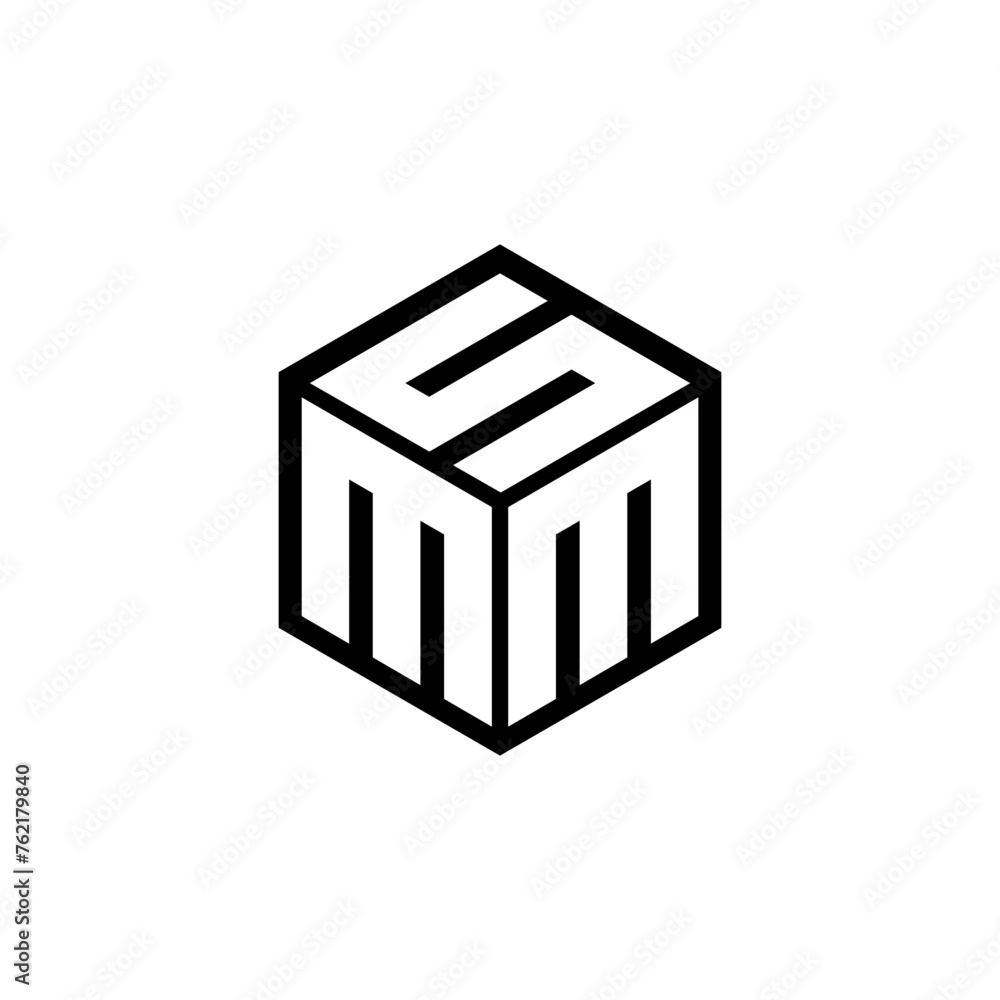 MMS letter logo design with white background in illustrator. Vector ...