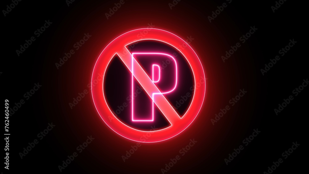 No parking sign icon, traffic parking ban sign. No vehicles allowed ...