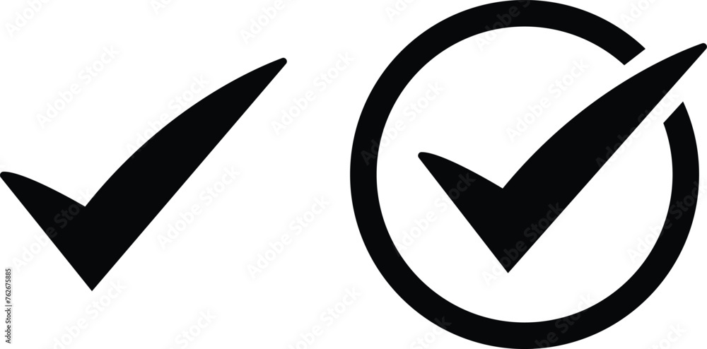 Check mark icons set. Check marks right, good, correct, symbol collection isolated on ...