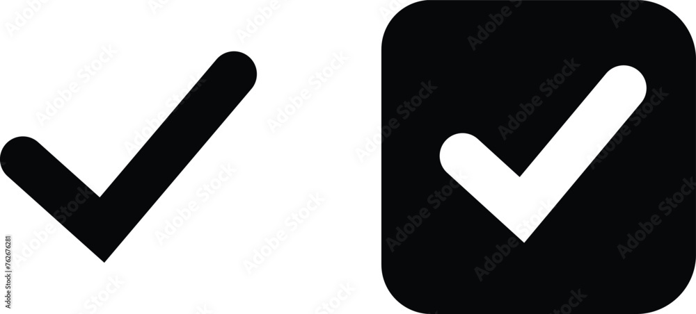 Check mark icons set. Check marks right, good, correct, symbol ...