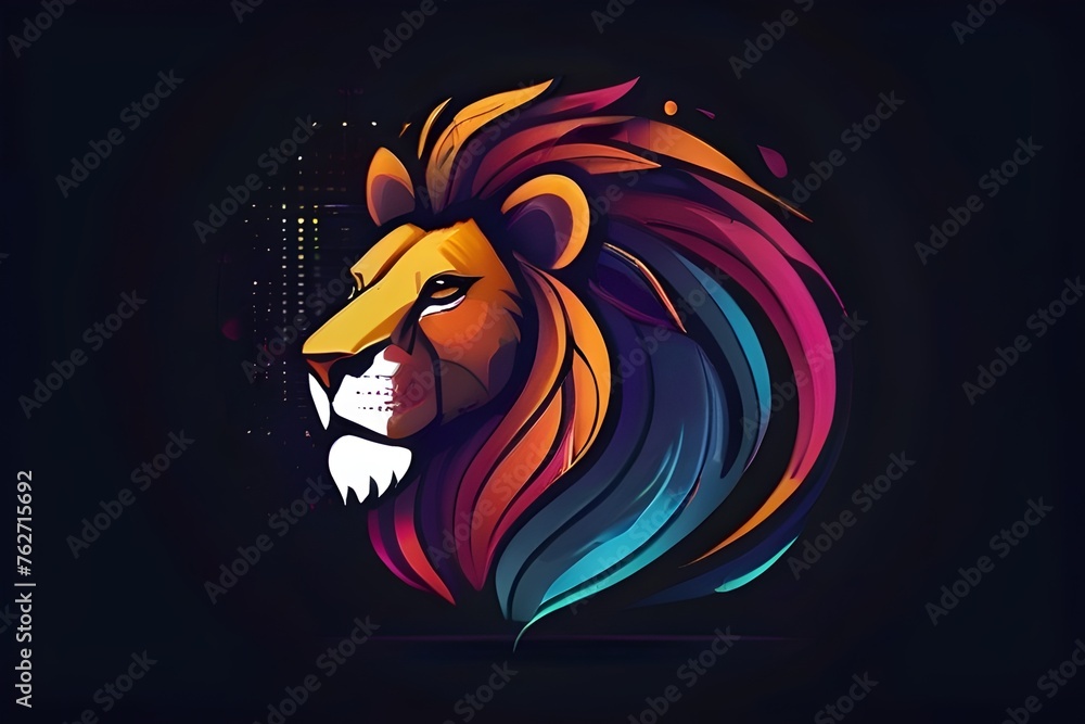 lion illustration, lion head vector, lion head logo, lion logo, lion ...