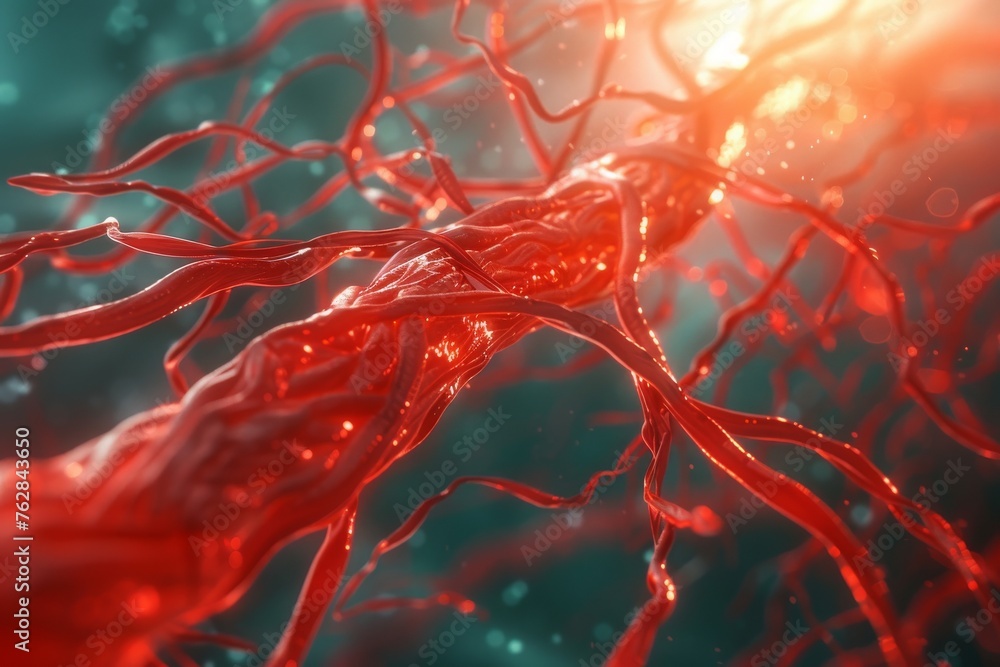 picture of arteries and capillaries in the body, 3D renderings, body ...