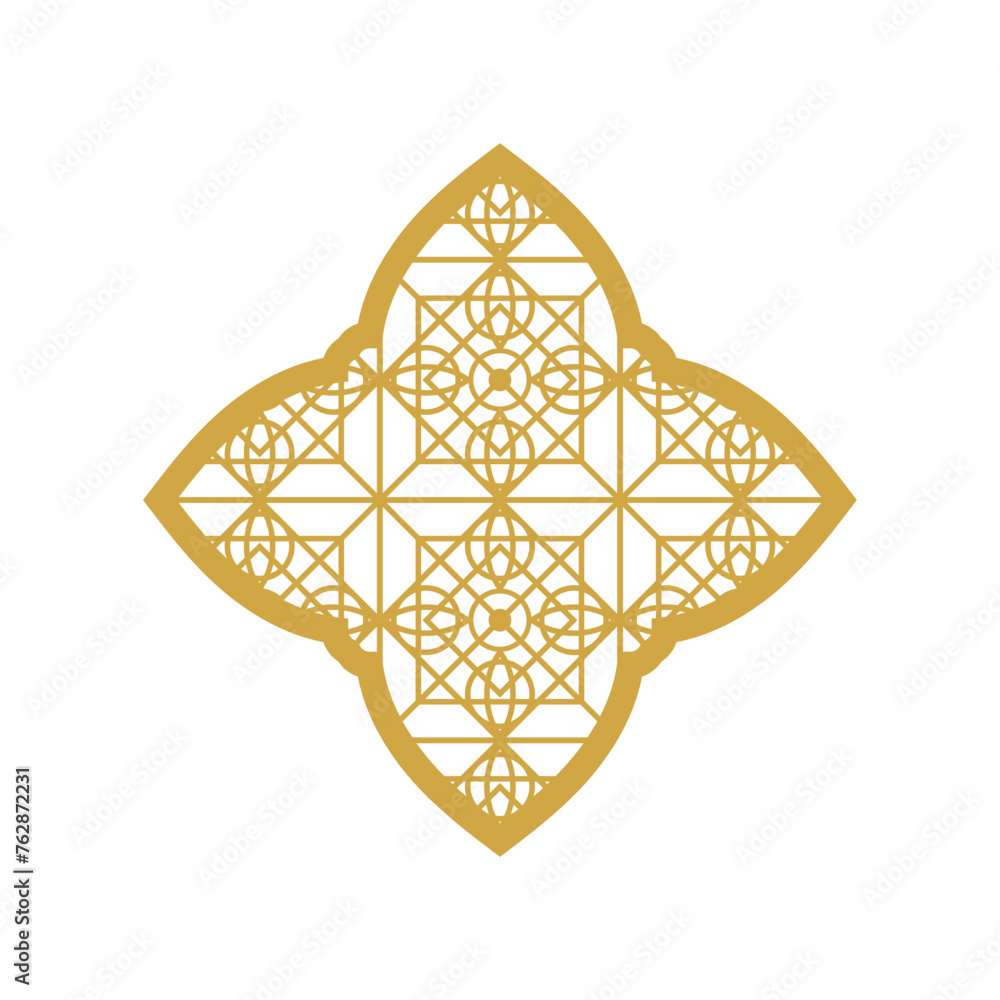 Arabic islamic pattern arch frame. Islamic golden frame shapes. Ramadan ...