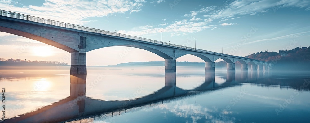 Bridge architecture with a close-up side view Emphasize the precision ...