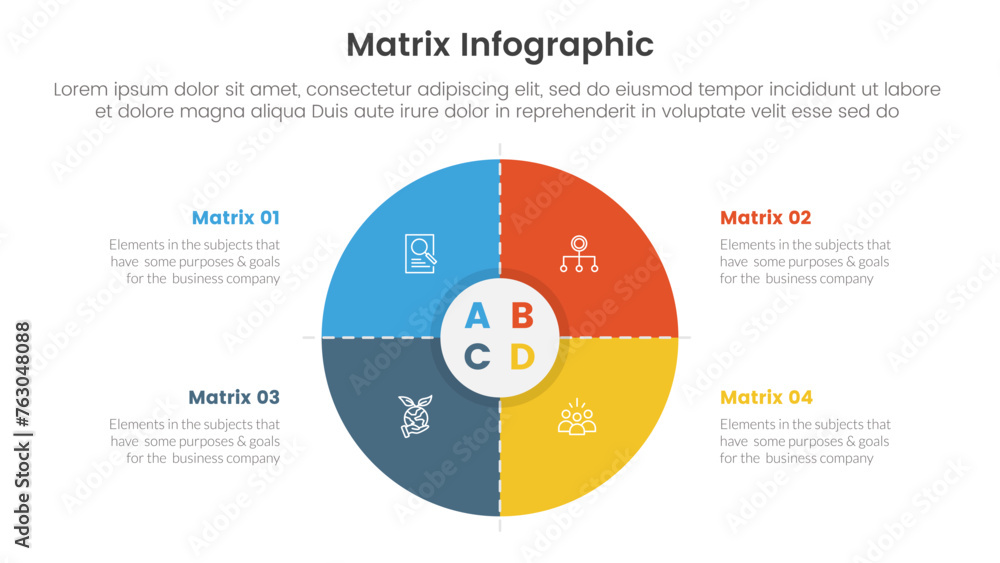 matrix structure model template for infographic template banner with ...