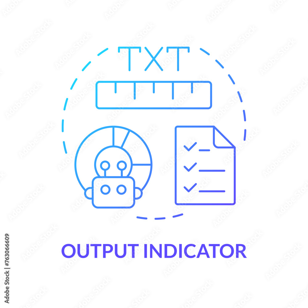 Output indicator blue gradient concept icon. Key element of prompt ...