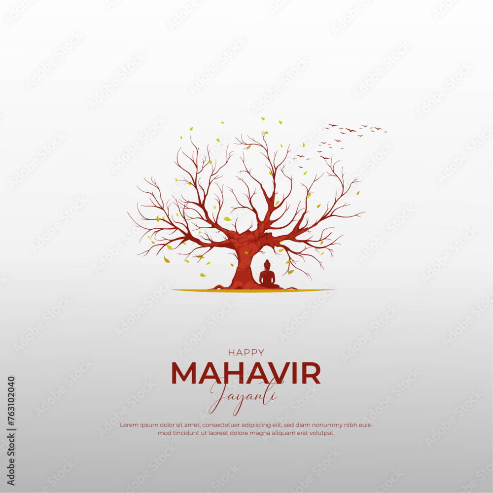 illustration Of Mahavir Jayanti, Celebration of Mahavir birthday ...