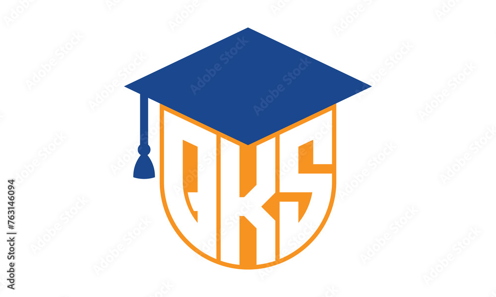 QKS initial letter academic logo design vector template. school college ...