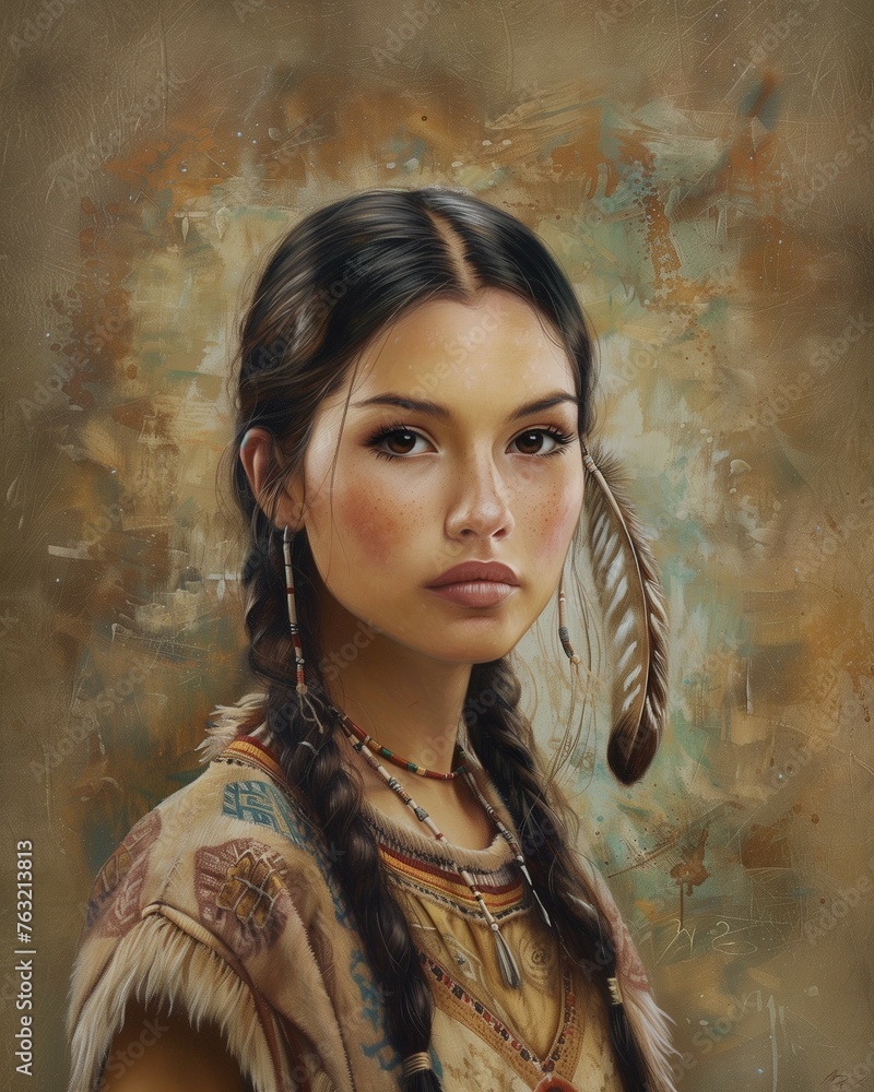 Image of Pocahontas in her classic depiction, native american girl ...