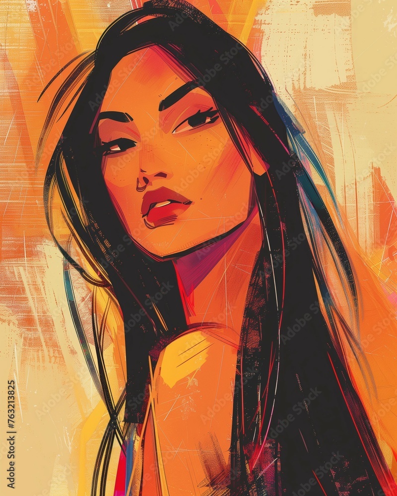 Image of Pocahontas in her classic depiction, native american girl ...