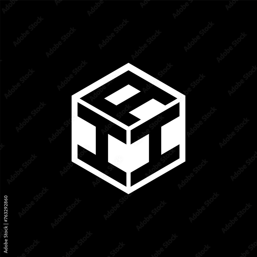 IIA letter logo design with black background in illustrator, cube logo ...