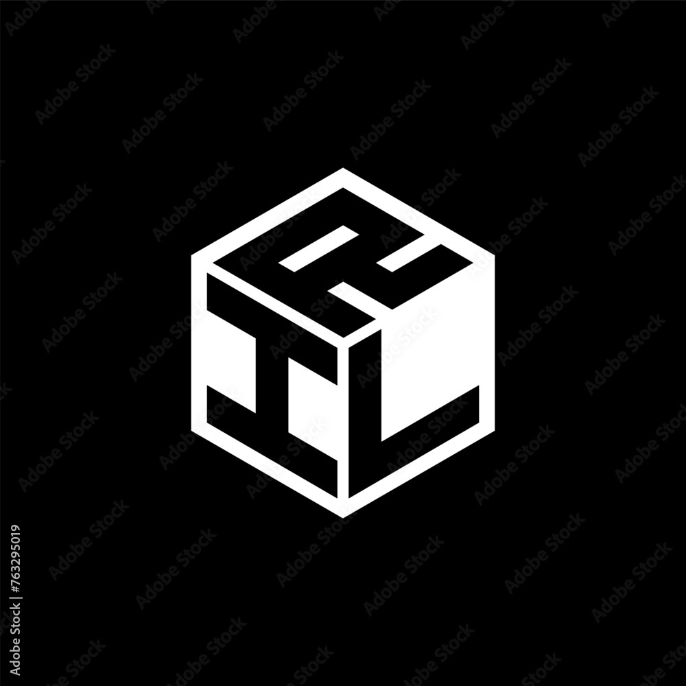 ILR letter logo design with black background in illustrator, cube logo ...