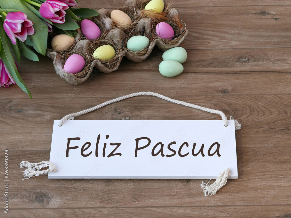 Tarjeta de felicitación Felices Pascuas. Felices Pascuas escritas en un ...