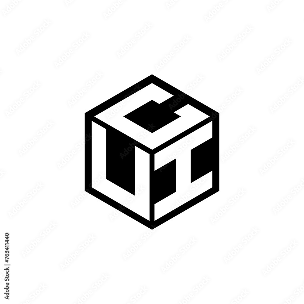UIC letter logo design with white background in illustrator, cube logo ...