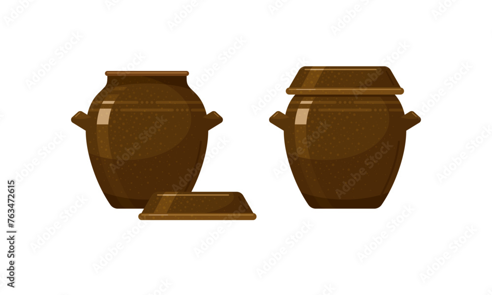 Korean earthenware pots, clay onggi for food, kimchi and sause storage ...