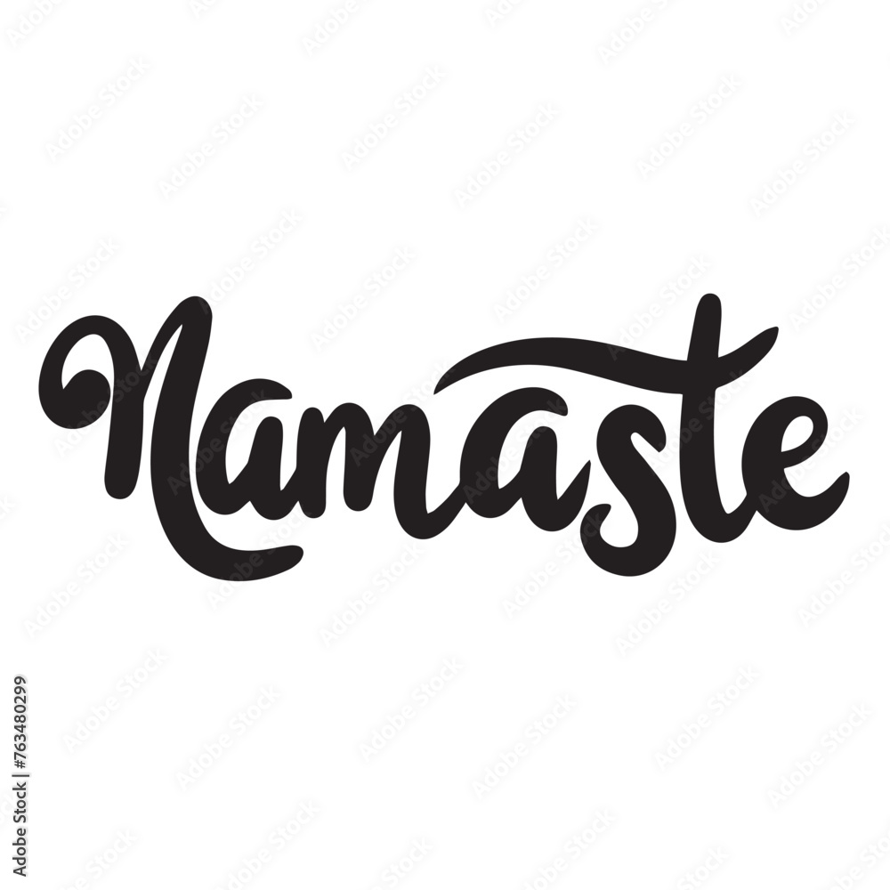 Namaste text isolated on transparent background. Hand drawn vector art ...